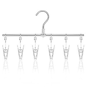 FALEJU High-Strength Aluminum Alloy Underwear and Socks Drying Rack 6 Clip Set for Drying Cap, face mask, Socks, Towels, Underwear, Diapers (White)