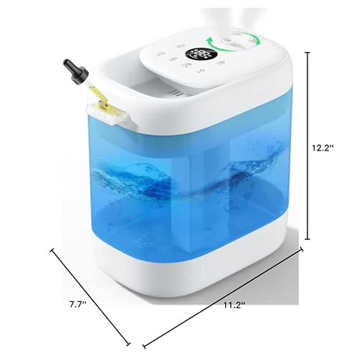 Homvana Humidifiers for Bedroom, 5L Super Easy to Clean Top Fill Auto Adapt Cool Mist Humidifier for Bedroom Plants Baby Kids for Home (Never Leaking Design), Quiet 40H Runtime, Essential Oil Diffuser