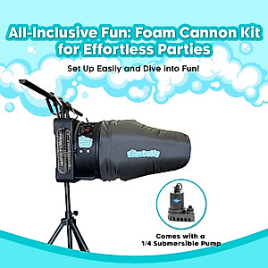 Foam Daddy Large Foam Cannon - Create a Foam Party Experience with This Big Foam Machine! Shoots 20-24ft of Foam Solution - Ideal Home Party Foam Machine and Foam Maker for Kids