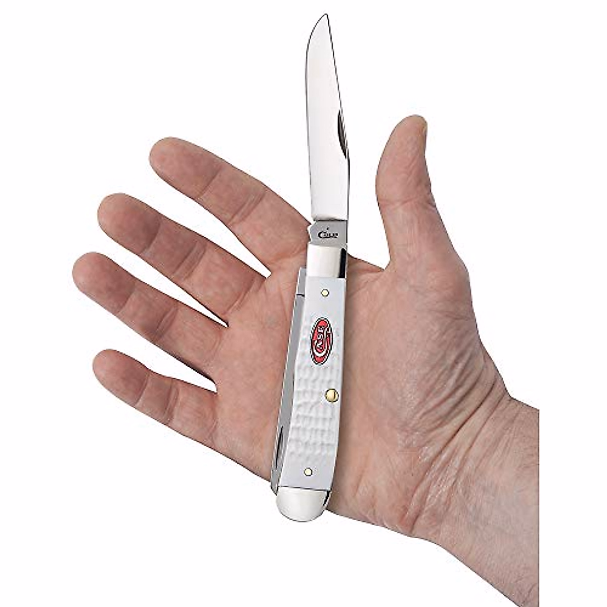 Case WR XX Pocket Knife Sparxx White Jigged Synthetic Trapper Item #60182 - (6254 SS) - Length Closed: 4 1/8 Inches