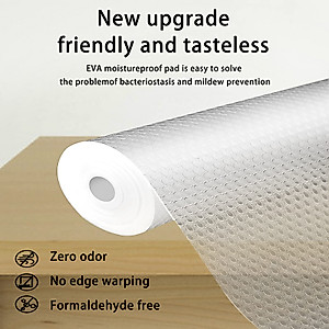 Shelf Liner,Drawer Anti-Slip Mat,Waterproof Clear Cabinet Liners,Non Adhesive Mat for Fridge, Bathroom, Kitchen, Drawers(11.8 Inchx59.05 Inch)