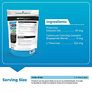 VETRISCIENCE Composure Calming Treats for Small Dogs Dealing with Anxiety, Separation Stress, Noise, Thunder and Barking - Yummy Flavored Chews Pets Love, 30 Chews