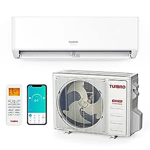 TURBRO 12,000 BTU Ductless Mini Split Inverter AC with Heat Pump, 23 SEER2, 230V, WiFi-Enabled, Cools up to 750 Sq.Ft, Energy Star, Greenland Series