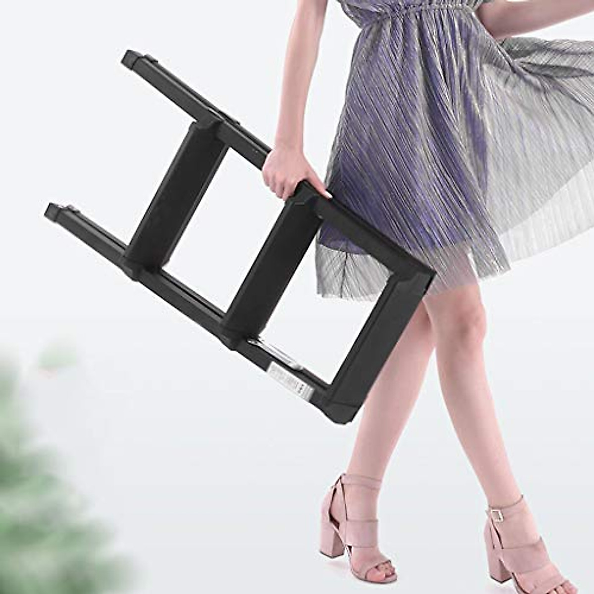 PENGJIE Folding Ladder Step Stool Ladder Stool 3 Step Folding Aluminum Heavy Duty Steel Portable Anti Slip Mat Tread Compact 150 Kg Capacity