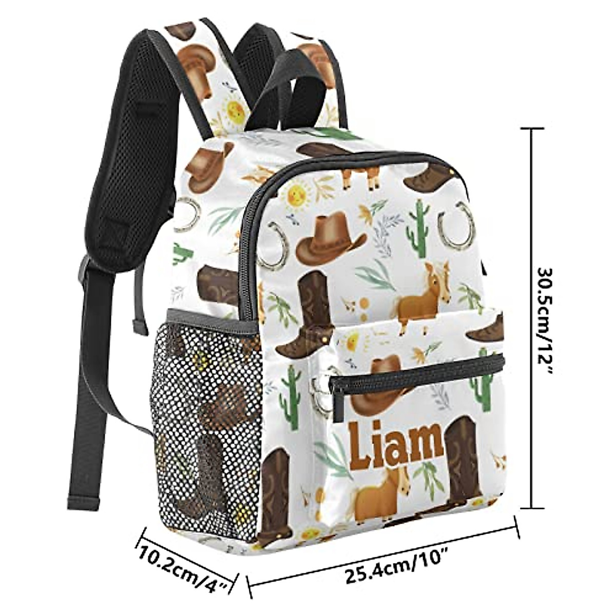 Cowboy Personalized Kids Toddler Backpack for Boys Girls ,Custom Mini School Backpack Bags Kindergarten