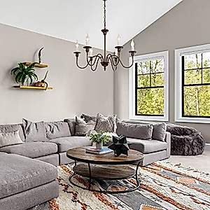 LNC 25.6" Farmhouse Chandelier, 6-Light Fixture for Dining & Living Room, Foyer, Entryway and Bedroom (Oil Rubbed Brown)