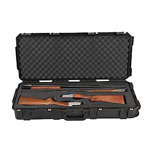 SKB Cases iSeries 3I-3614-CBD Hard Exterior Waterproof Double Custom Breakdown Shotgun Utility Case with Wheels and Trigger Release Latches, Black