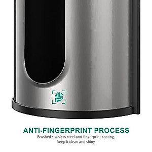 Plastic Bag Holder, Grocery Bag Holder, Wall Mount Grocery Bag Holder, Bag Organizer for Kitchen, Anti-Fingerprint Coating Stainless Steel Brushed