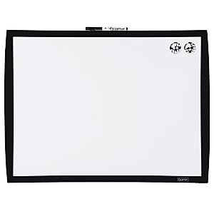 Quartet Magnetic Whiteboard, 17" x 23" Small White Board for Wall, Dry Erase Board for Kids, Perfect for Home Office & Home School Supplies, 1 Mini Dry Erase Marker, 2 Magnets, Black Frame (34608-BK)