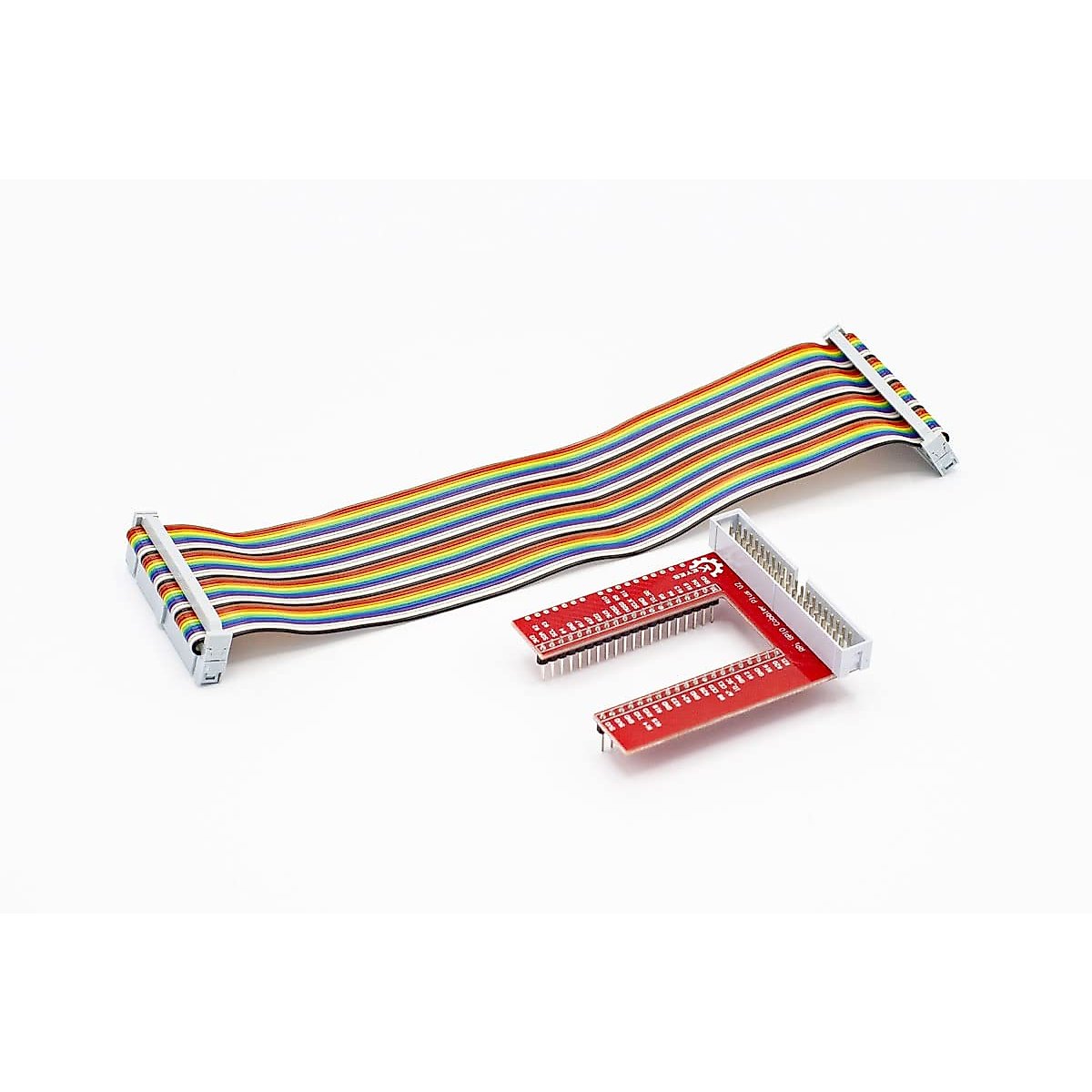 VGE Raspberry PI GPIO Breakout U-Type Expansion Board, Assembled + Ribbon Cable + Mini Bread Board, 40-pin Flat Ribbon Cable for Raspberry Pi 4, 3, 2, B and B+ (U-Type Breakout + Mini Bread Board)