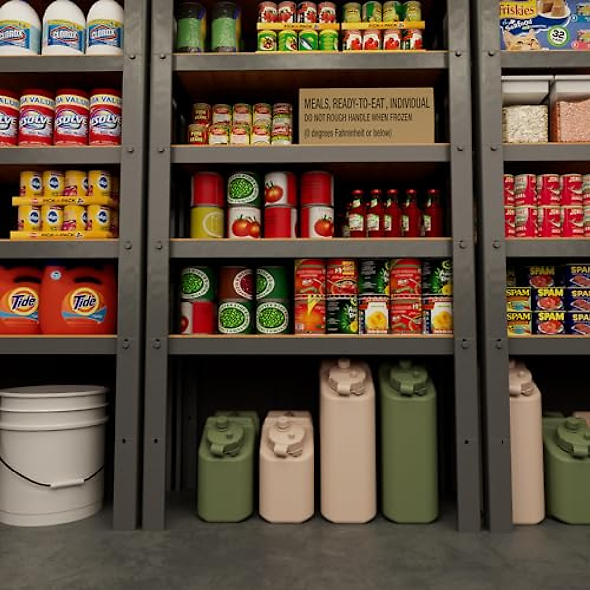 Scepter 5 Gallon 20 Liter BPA Free Lightweight Portable Water Storage Container for Camping and Emergency Storage, Plastic Sand