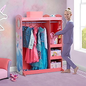 Disney Princess Dress & Play Boutique - Pretend Play Costume Storage Closet/Wardrobe for Kids with Mirror & Shelves by Delta Children, Pink