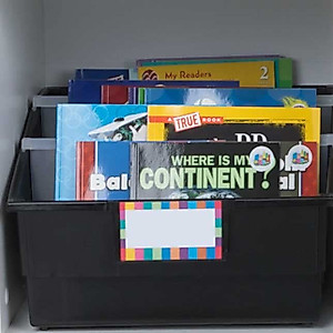 Really Good Stuff Picture Book Library Bins with Dividers - 12-Pack Rainbow