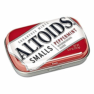 ALTOIDS Small Peppermint Breath Mints Sugar Free Hard Candy Bulk, 0.37 oz Tin (Pack of 9)