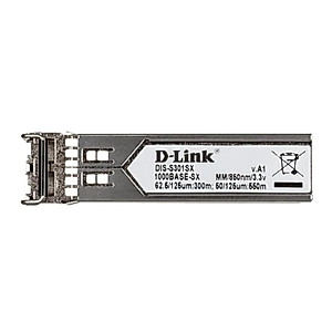 D-Link 1-Port Mini-GBIC SFP to 1000BaseSX Multi-Mode 550M Fiber Transceiver - (DIS-S301SX)