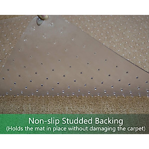 100pointONE Office Chair Mat for Carpets - Transparent Thick Floor Mats for Low, Flat and No Pile Carpeted Floors, with Grippers (48'' X 30'' Rectangle)