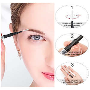 GCQQ Brow Lamination Brush, 20PCS Micro Eyebrow Brush with Cap, Micro Eyelash Eyebrow Brush, Mini Micro Spoolies for Brow Lamination, Lash Extensions