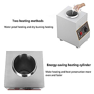 Commercial Food Sauce Warmer, 30~85℃ Temp Adjustable Cheese Warmer with 650ml Sauce Bottle, Electric Chocolate Jam Warmer for Hot Fudge Cheese Caramel