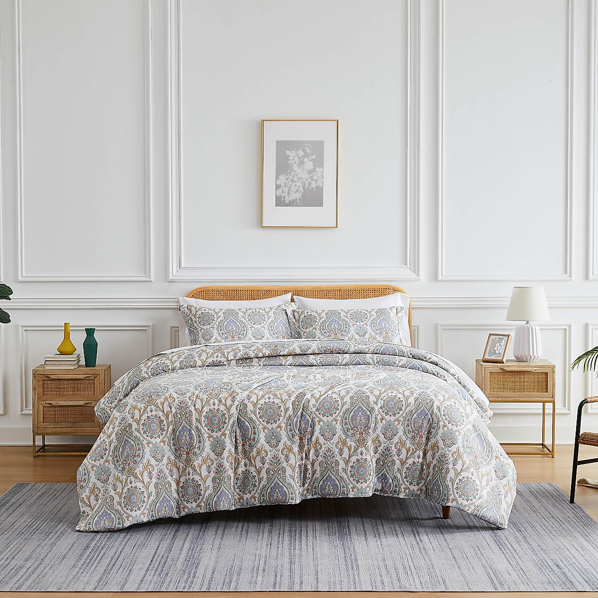 Southshore Fine Living, Inc. Oversized King/California King Duvet Cover Set Soft Premium Bedding with Zipper Closure Includes 1 Duvet Cover and 2 Pillow Shams, Machine Washable, Aqua