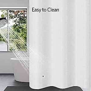 YINENN Frosted Shower Curtain Set with 12 Plastic Shower Hooks, Heavy Duty PEVA Waterproof 72Wx 72H Shower Curtain Liner for Bathroom, No Chemical Smell with Magnets and Rust Proof Metal Grommets