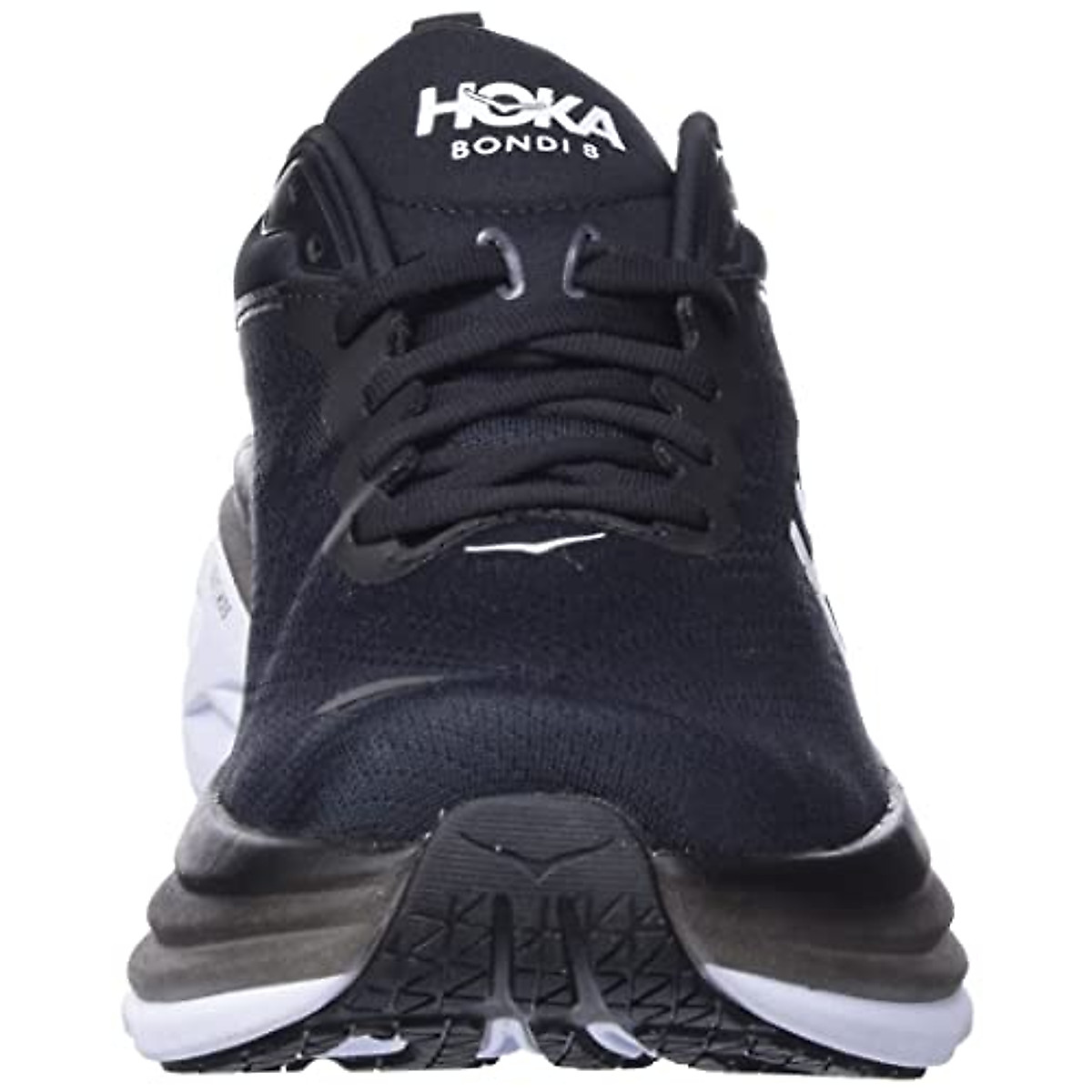 Hoka Men's Bondi 8 Sneaker, Black/White, 10