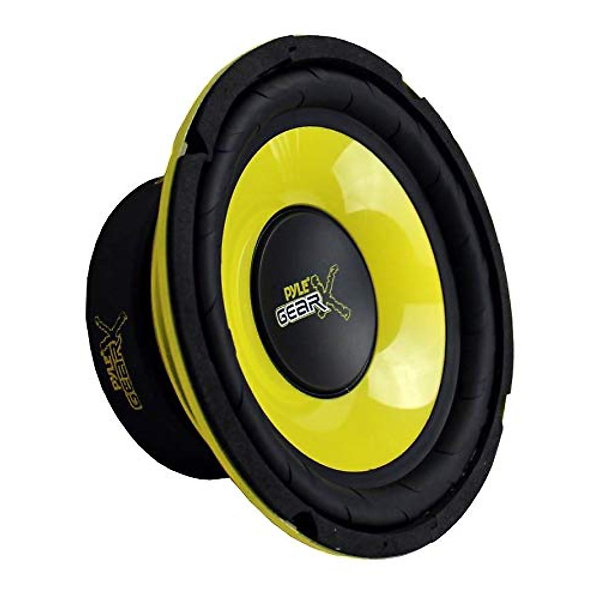 Pyle PLG64 6.5" 1200W Car Audio Mid Bass/Midrange Subwoofer Speaker Set, 2 Pair with Yellow CD P.P. Cone, 4 Ohm Impedance, and Edge Suspension