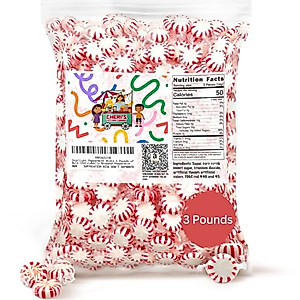 Cheri's Kitchen Corner Starlight Peppermint Mints 3 Pounds of Breath Mints- Bulk Individually Wrapped Peppermint