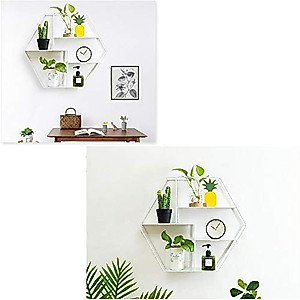 PIBM Stylish Simplicity Shelf Wall Mounted Floating Rack Shelves Metal Background Wall Storage Living Room,52X11X45Cm,2 Colors Avaliable, White
