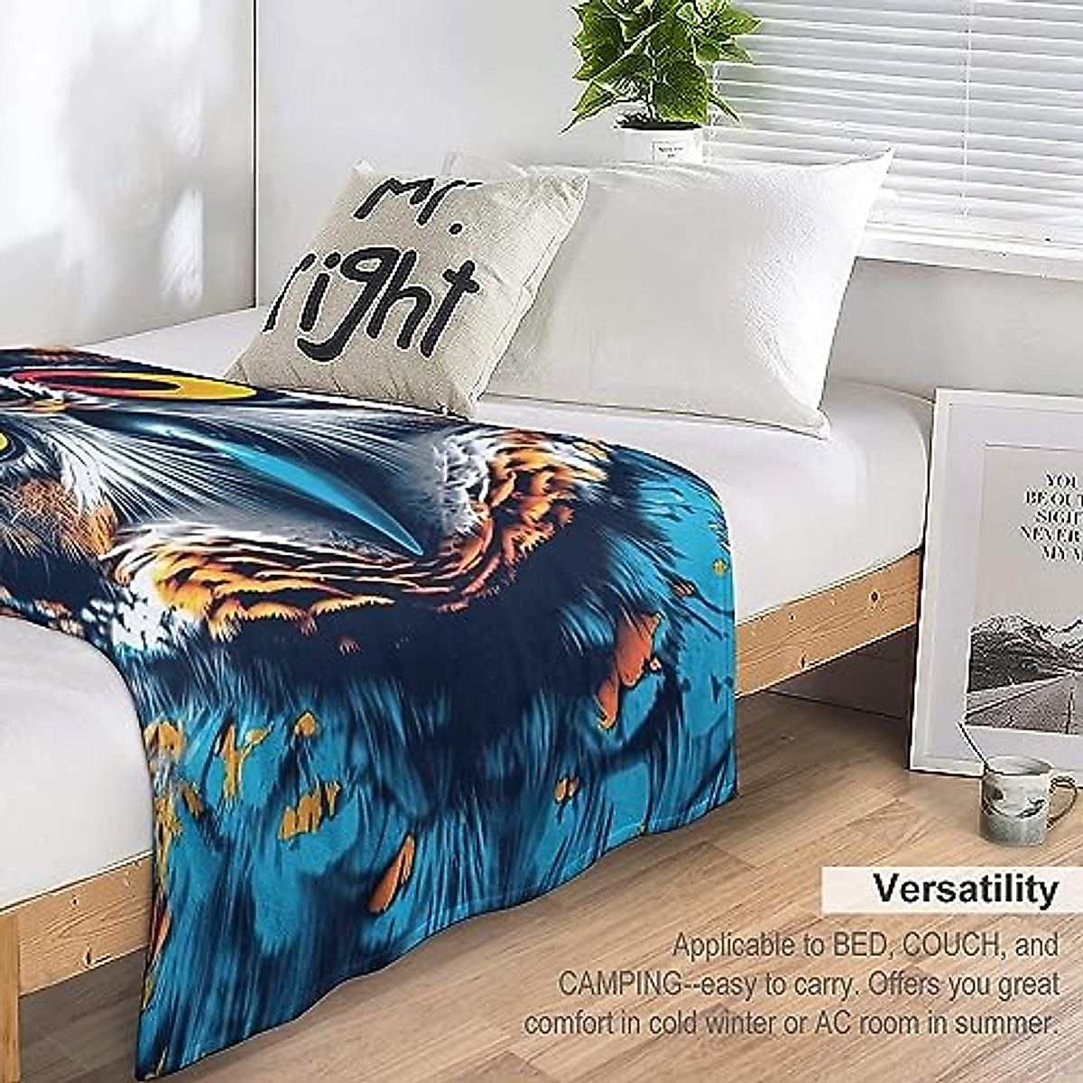 Joint Gou Psychedelic Blanket, Fleece Flannel Cozy Throw Blankets, Breathable Lightweight Warm Bed Blanket Fantasy Bird Blanket for Couch Bed Sofa All Season 50"x60"