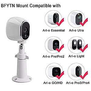 (4 Pack, Metal), BFYTN Security Camera Metal Wall/Ceiling Mount, Adjustable Indoor/Outdoor Mount Compatible with Arlo, Arlo Pro 2 3, Arlo Ultra Others -Replacement Mount for Ring Stick Up Cam Battery
