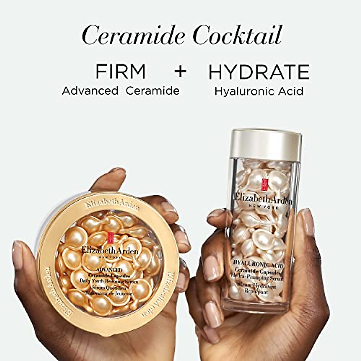 Elizabeth Arden Daily Ceramide Serum Capsules, Advanced Anti-Aging Serum Capsules for Minimizing Wrinkles, Fragrance-Free, Enhances Skin Hydration and Radiance for a Youthful Look, 90 Count, 1.41 oz
