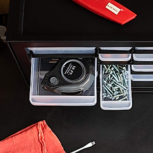 IRIS USA 26 Drawer Stackable Storage Cabinet for Hardware Crafts and Toys, 21.69-Inch W x 7-Inch D x 8.75-Inch H, Black - Small Brick Organizer Utility Chest, Scrapbook Art Hobby Multiple Compartment