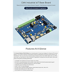 Waveshare Compute Module 4 Industrial IoT Base Board for All Variants of Raspberry Pi CM4 Global 5G/4G/3G/2G Cellular Network Support