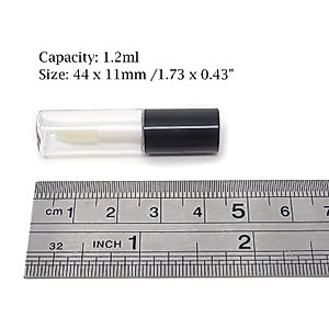 Honbay 10PCS 1.2ml Mini Reusable Clear Empty Lip Gloss Containers Travel Empty Lip Gloss Bottle Tube Vials for Lipstick Samples, Lip Balms