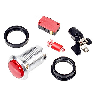 EG STARTS 10 Pcs/Lots Chrome Plating 30mm LED Illuminated Push Buttons with Micro Switch for Arcade Machine Games Mame Jamma Parts 12V Each Color of 2 Pieces