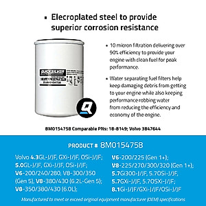 Quicksilver 8M0154758 Water Separating Fuel Filter for Various Marine Engines