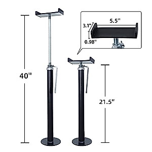 LEADBRAND Slide Out Support Jacks - Slide Out Stabilizers for RV, Camper and Travel Trailer, with Anti-Vibration Rubber mat on top, Stands for Hand Jack, Up to 5,000 lbs Capacity, Pack of 2 (20-37“)