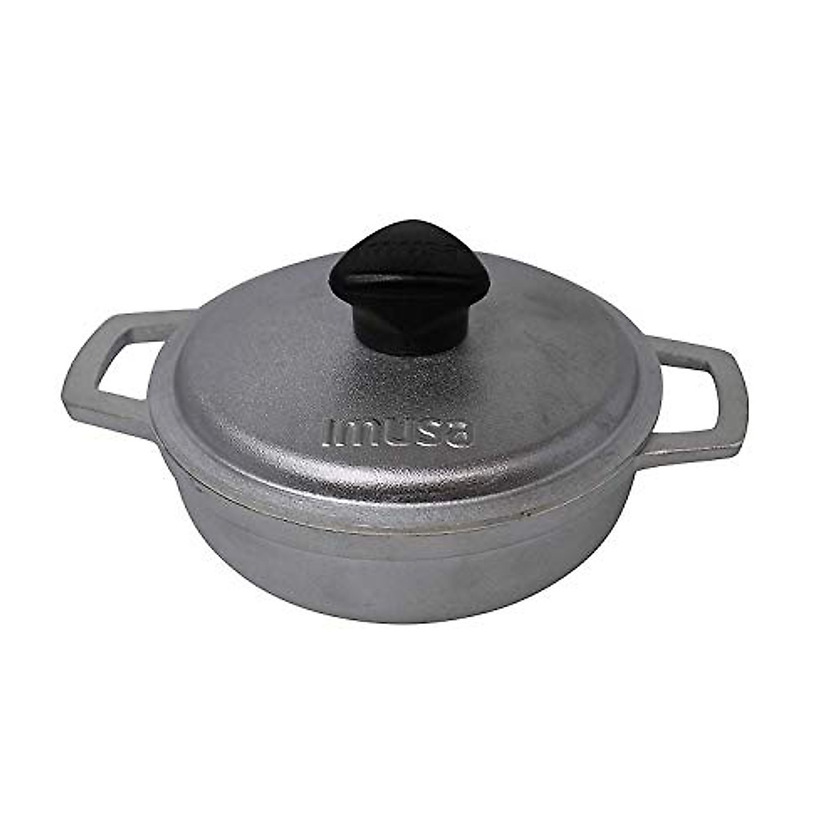 IMUSA USA 0.7Qt Traditional Colombian Mini Caldero (Dutch Oven) for Cooking and Serving, 0.7 Quart, Silver