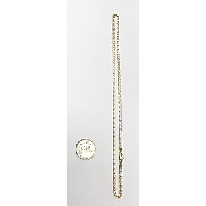 MCS Jewelry 10 Karat Three Tone Yellow Gold/White Gold/Rose Gold Necklace 2.75MM Width (16"-24") (24)