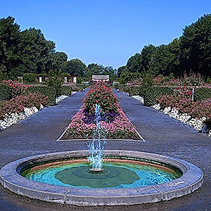 Free Standing Solar Water Fountain Floating Bird Bath Fountain with 5 Flower Shape Nozzles,Monocrystalline Solar Pond Pump for Outdoor Garden Pool,Lotus Leaf Solar Fountain Pump-Lotus 21cm(8.26inch)