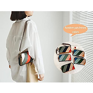 Small Crossbody Purse Colorful Cowhide Leather Shoulder Bags for Women 2 Zippers Clutch Handbag Mobile Phone Bag