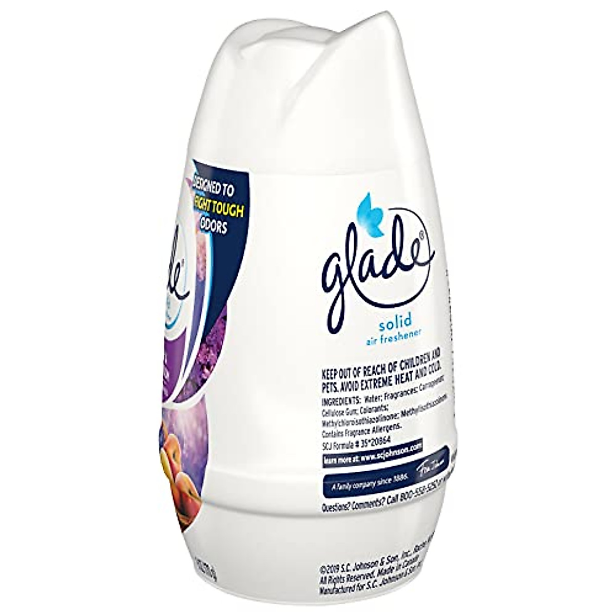 Glade Solid Air Freshener, Deodorizer for Home and Bathroom, Lavender & Peach Blossom, 6 Oz