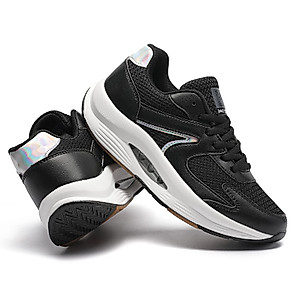 HIKLDK Women's Platform Wedge Tennis Walking Shoes Breathable Lightweight Casual Comfort Fashion Sneaker Size