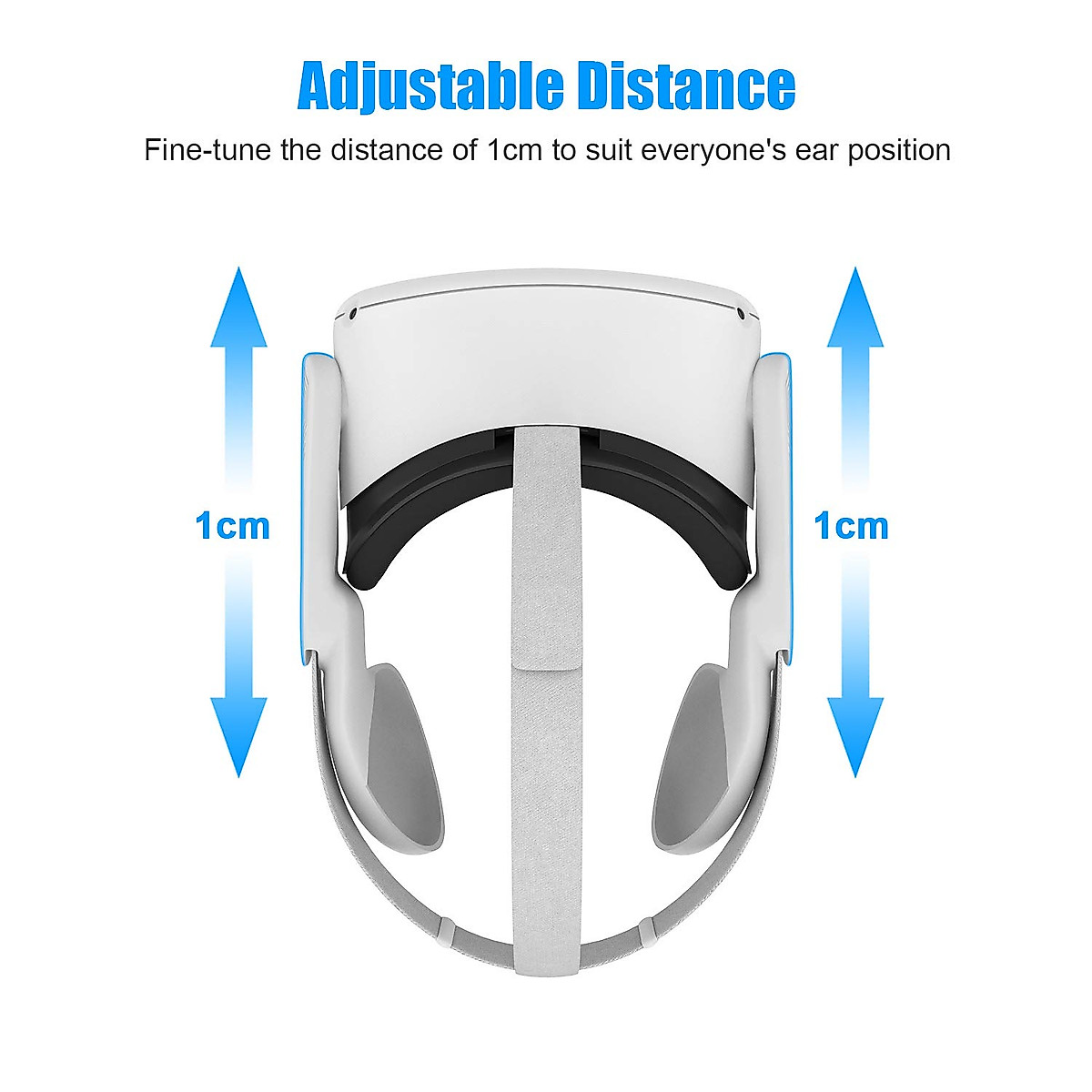 AMVR Silicone Ear Muffs for Meta Quest 2 VR Headset to Enhanced Headset Sound, for Quest 2 Accessories Headphone Extension Cover (Gray, 1 Pair)