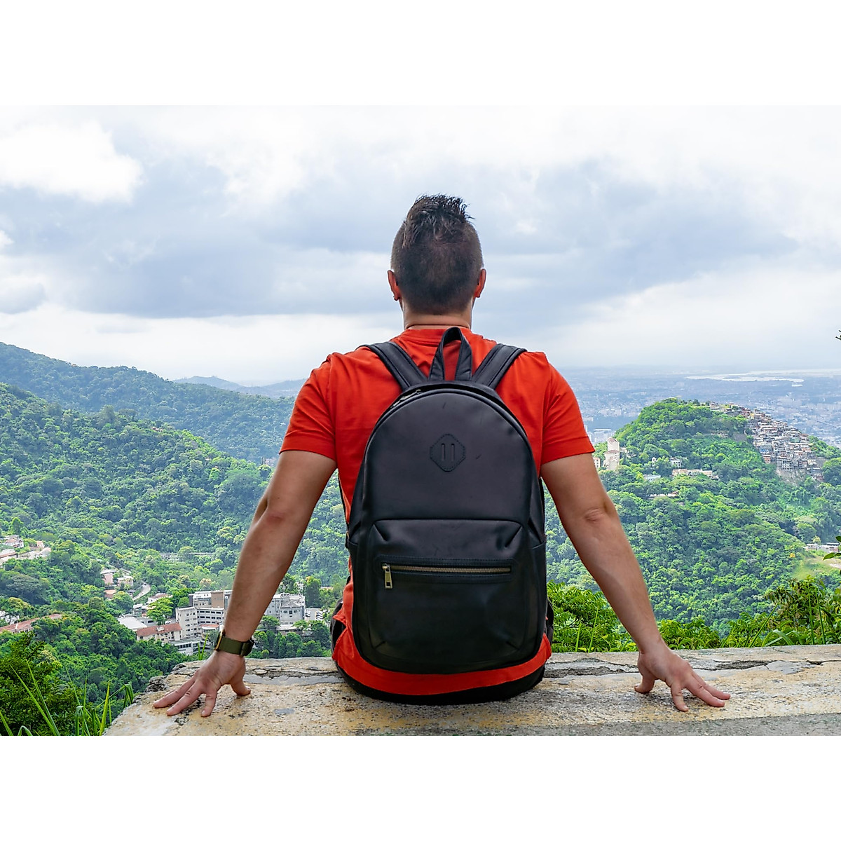 olpr. Leather Backpack (Black)