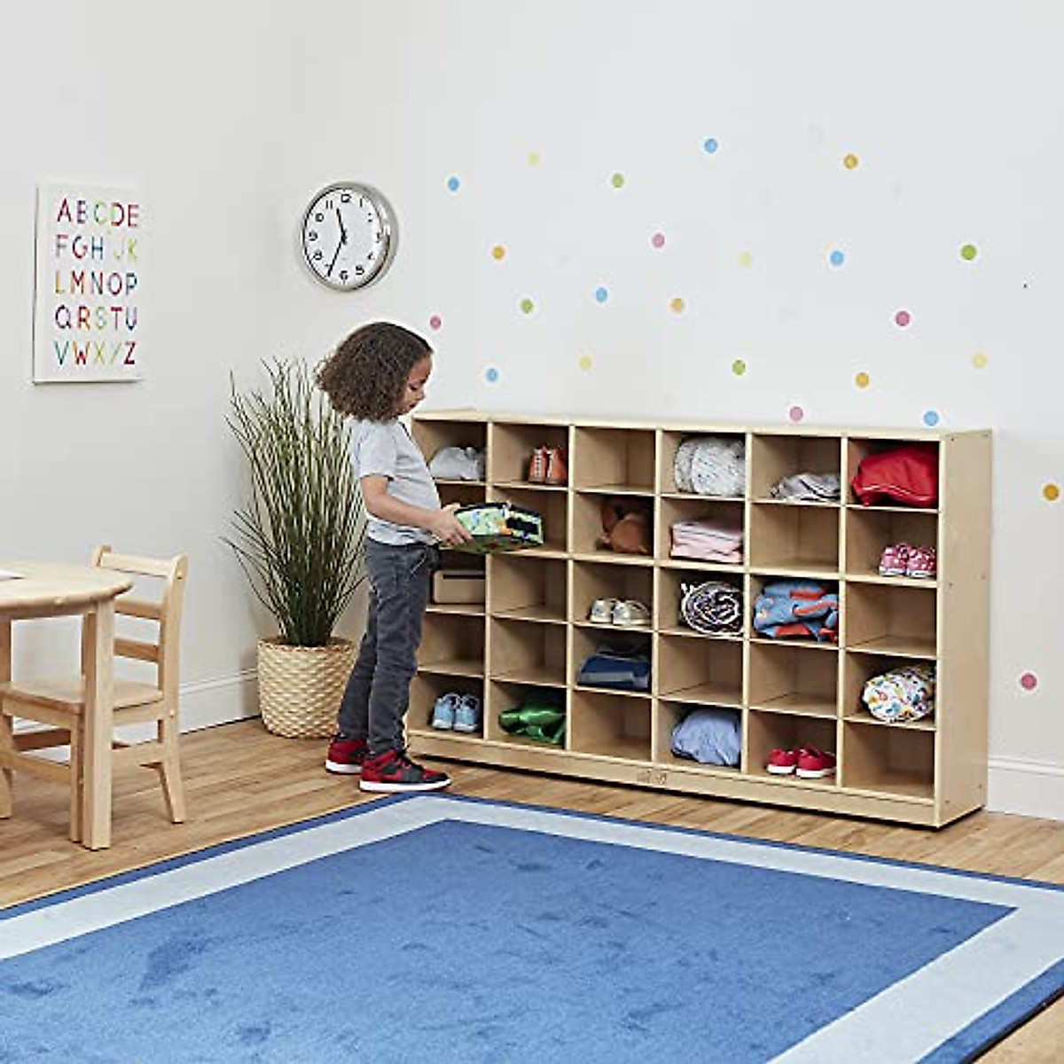 ECR4Kids ECRKids Storage & Organization, 30 Cubbies, Birch Finish