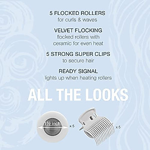 Conair Instant Heat Travel 1.5-Inch Hot Rollers, White, Set of 5