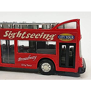 toywonders New York City NYC Double Decker NYC Sightseeing Double Decker Tour Bus Open Top Red 2168D 6 inch Diecast