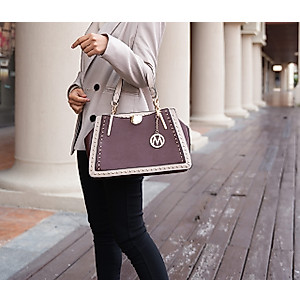 MKF Collection Crossbody Satchel bags for Women, Pu Leather Shoulder PocketBook Handbag Lady Top Handle Purse