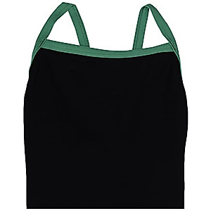 Speedo 881901698928 Flyback Training Suit 1Pc Adult Team Black/Bright Green 28